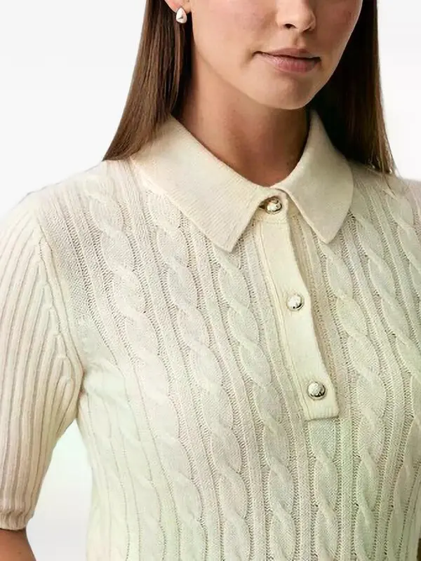 JOOP! Cable-knit Short-sleeve Polo Top
