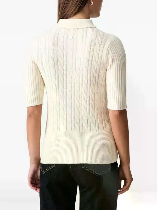 JOOP! Cable-knit Short-sleeve Polo Top