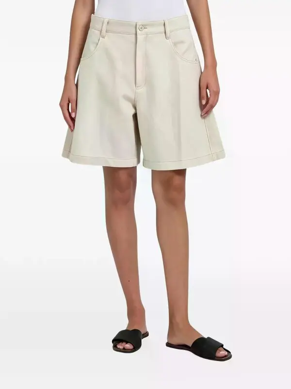 Brunello Cucinelli High-waisted Wide-leg Shorts - Neutrals