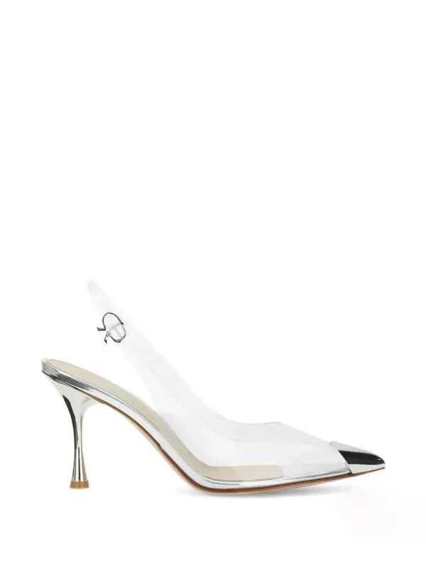 GIANVITO ROSSI Diana Cap-toe Slingback Pumps - Silver