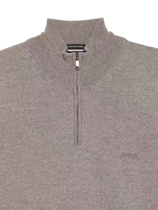 BOSS Quarter-zip Virgin Wool Sweater