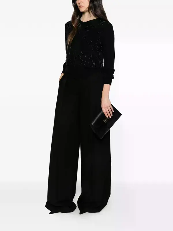 Max Mara Rhinestone-embellished Cardigan - Black