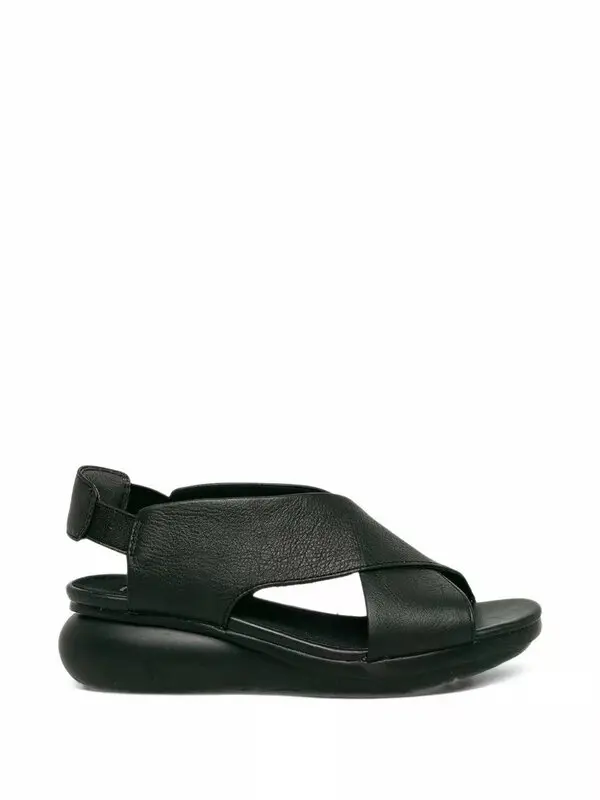Camper Balloon Crossover-strap Slingback Sandals - Black