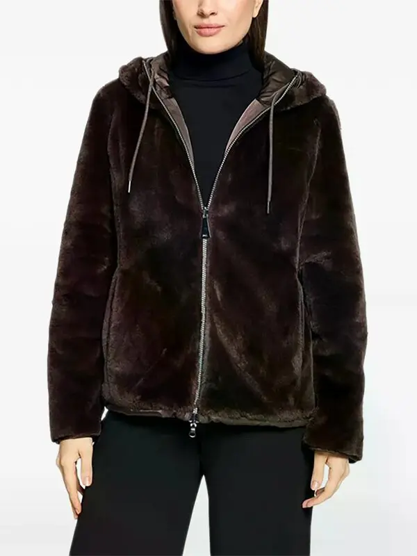 BETTY BARCLAY Reversible Faux-fur Hooded Jacket