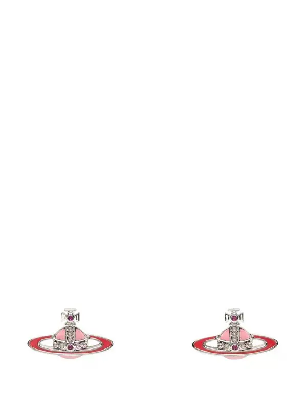 VIVIENNE WESTWOOD Small Neo Bas Relief Orb Crystal-embellished Earrings - Silver