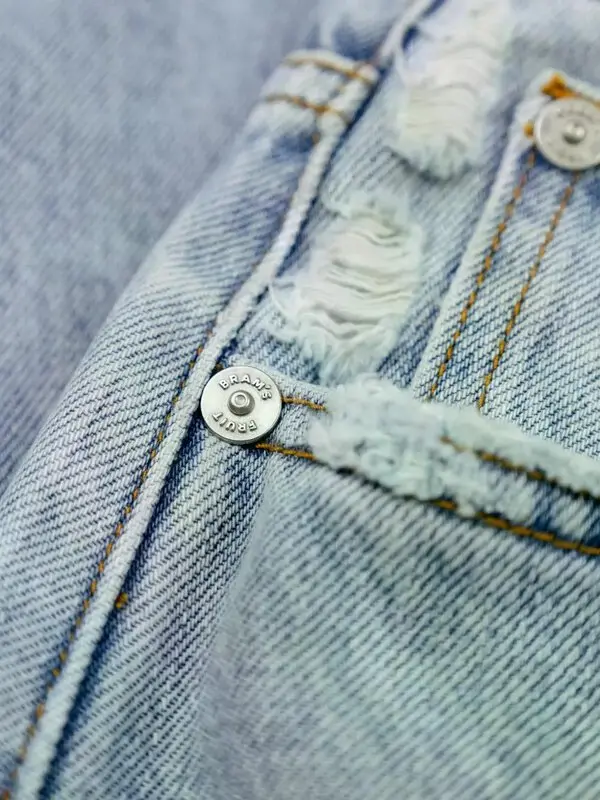 BRAM’S FRUIT Distressed Wide-leg Jeans