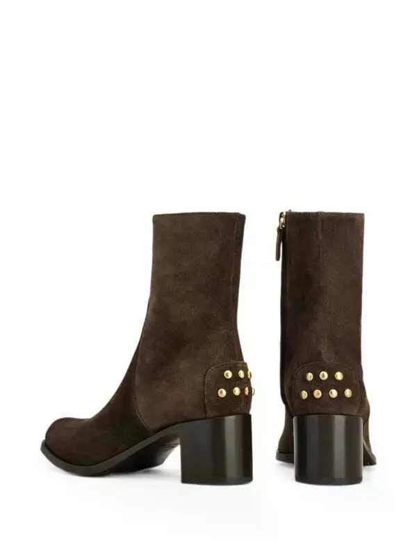 TOD'S Gommini-studded Suede Ankle Boots - Brown
