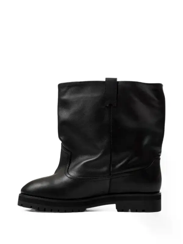 ANONYMOUS CLUB Grained Leather Ankle Boots