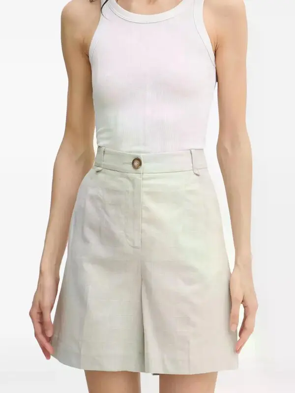 BENETTON Check-pattern Pleated Shorts