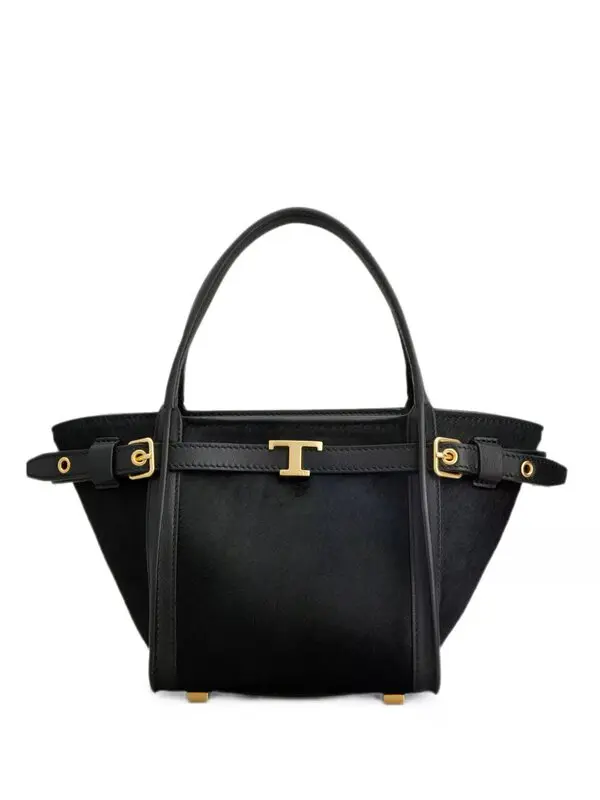 TOD'S T Timeless Leather-trim Tote Bag