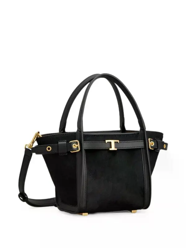 TOD'S T Timeless Leather-trim Tote Bag