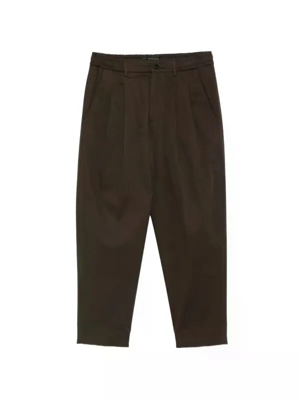 LOW BRAND Pleated Elasticated-waistband Straight-leg Trousers