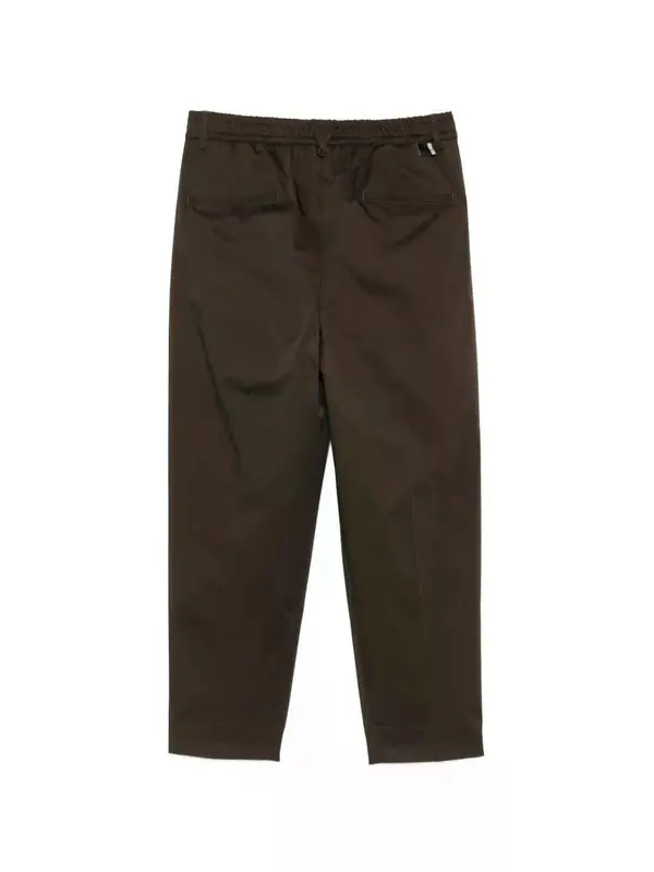 LOW BRAND Pleated Elasticated-waistband Straight-leg Trousers