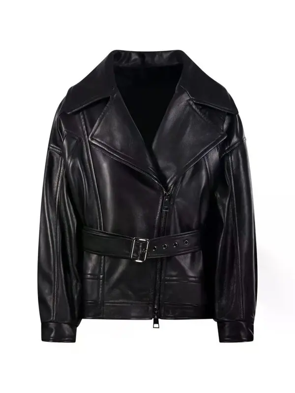 BLANCHA Belted Leather Jacket