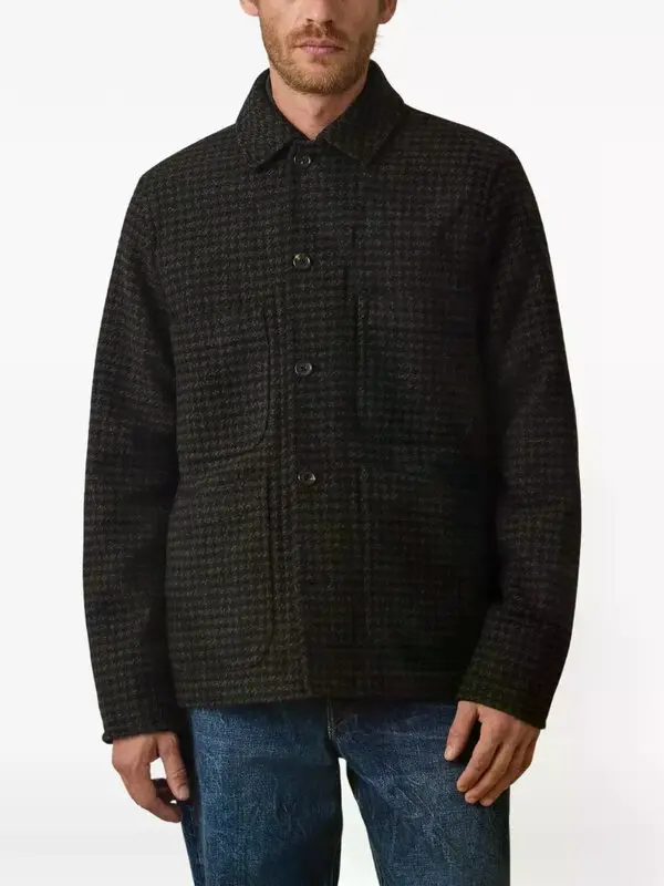 Paul Smith Dark-green Dogtooth Wool-blend Chore Jacket