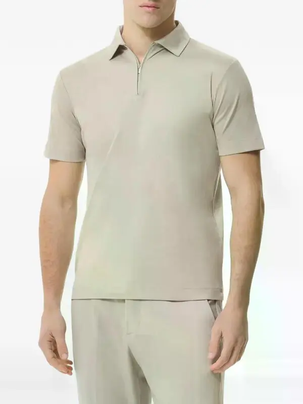VALENZA Supima Cotton Zip-neck Polo Shirt