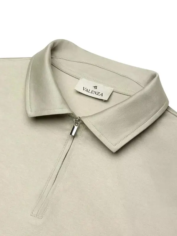 VALENZA Supima Cotton Zip-neck Polo Shirt