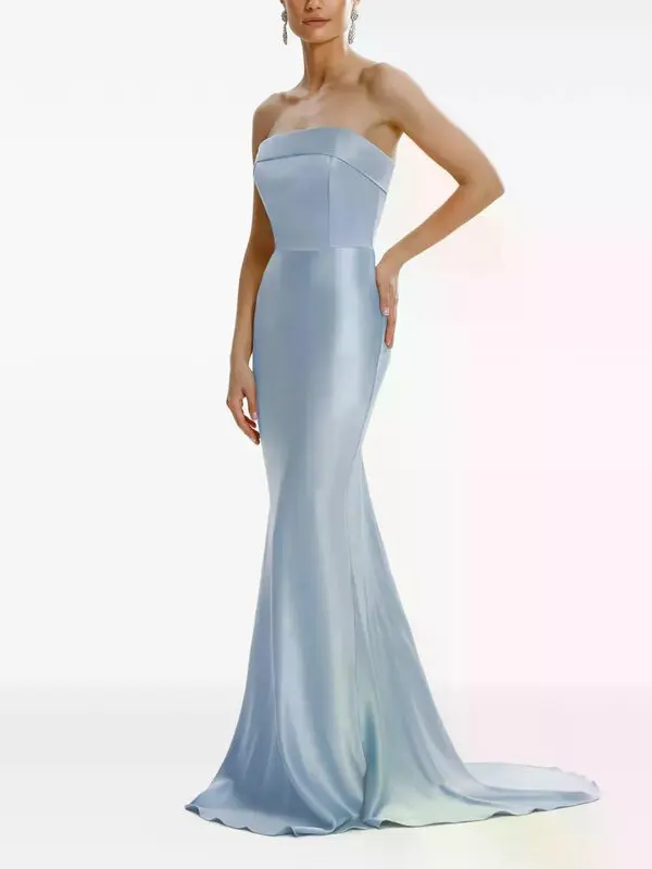 FRAMBOISE Dhara Strapless Satin-finish Maxi Dress