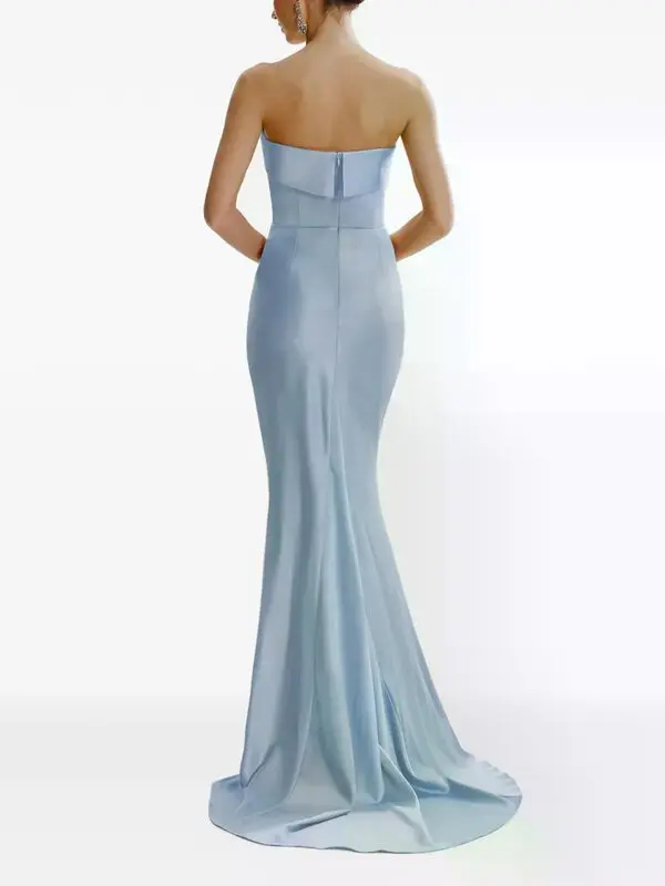 FRAMBOISE Dhara Strapless Satin-finish Maxi Dress