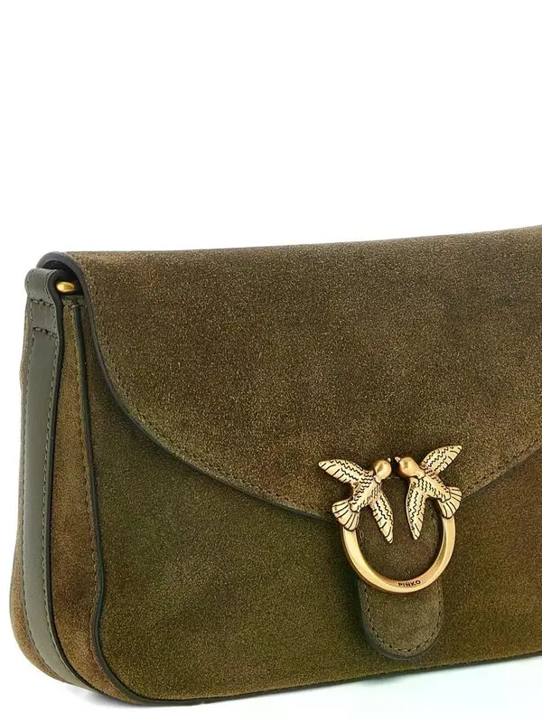 Pinko Mini Love Bag Satchel Crossbody Bag In Suede