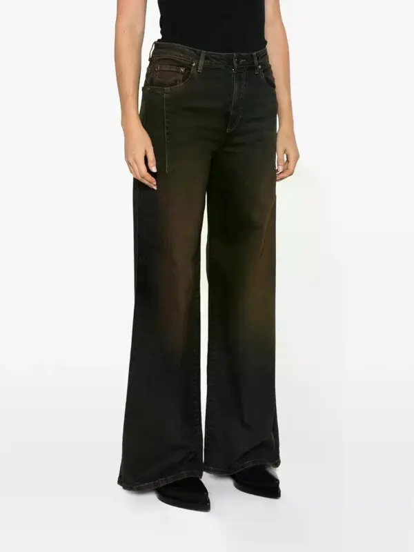 D.exterior Faded-effect Wide-leg Jeans