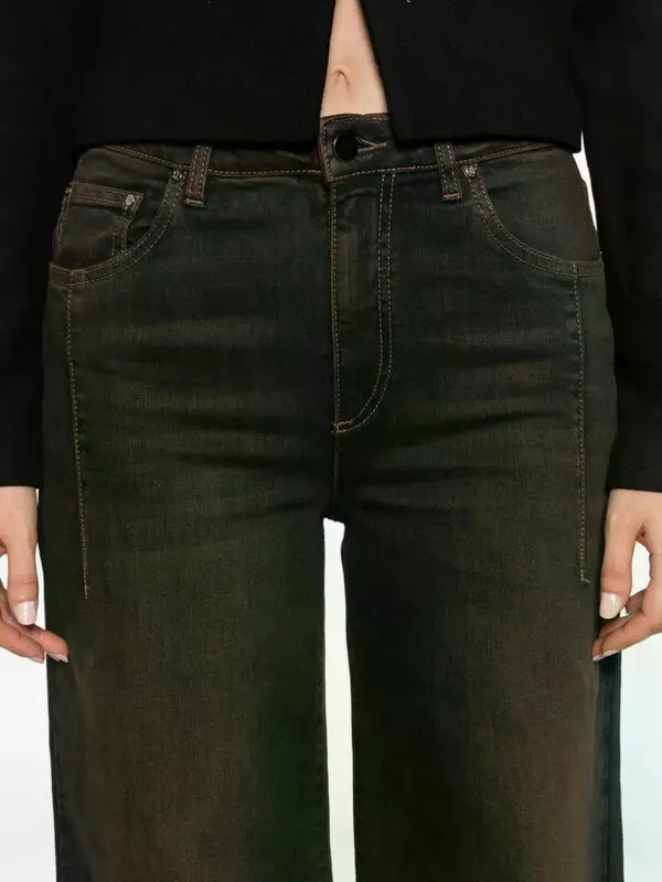 D.exterior Faded-effect Wide-leg Jeans