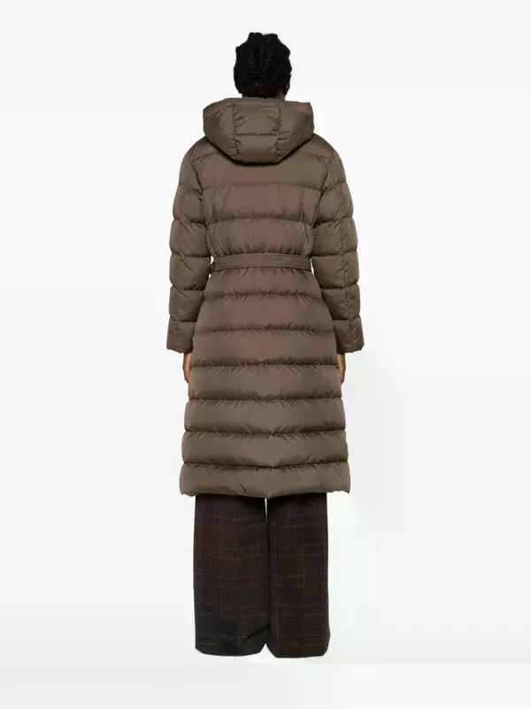 Max Mara Quilted Belted Parka - Brown