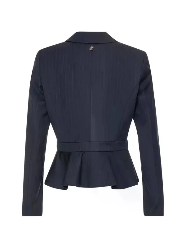 FRACOMINA Pinstripe Peplum Blazer - Blue