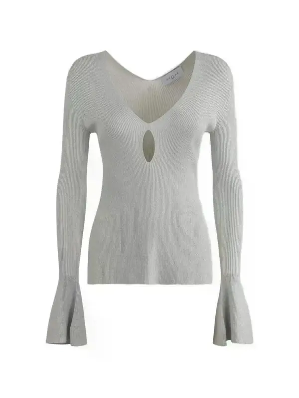 GAELLE PARIS Ribbed Cut-out Sweater