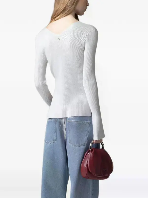 GAELLE PARIS Ribbed Cut-out Sweater