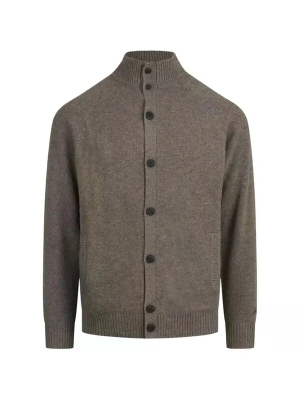 MC2 SAINT BARTH Beige Galway Lambswool Cardigan With High Collar