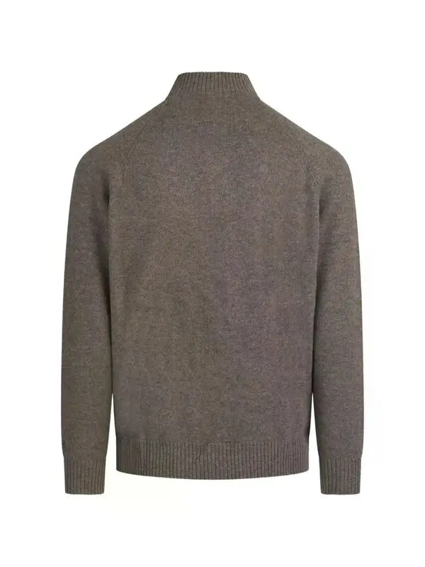 MC2 SAINT BARTH Beige Galway Lambswool Cardigan With High Collar