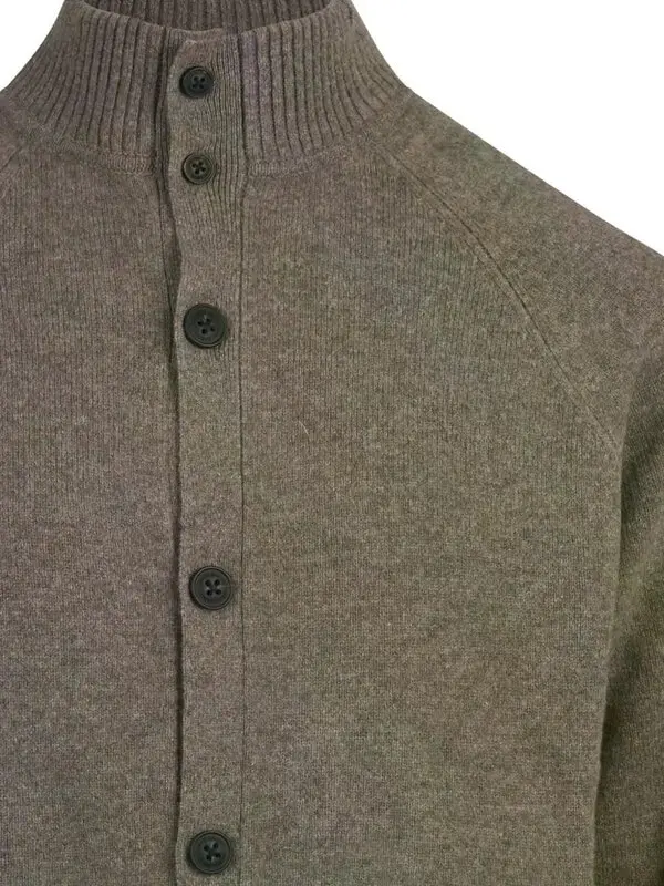 MC2 SAINT BARTH Beige Galway Lambswool Cardigan With High Collar