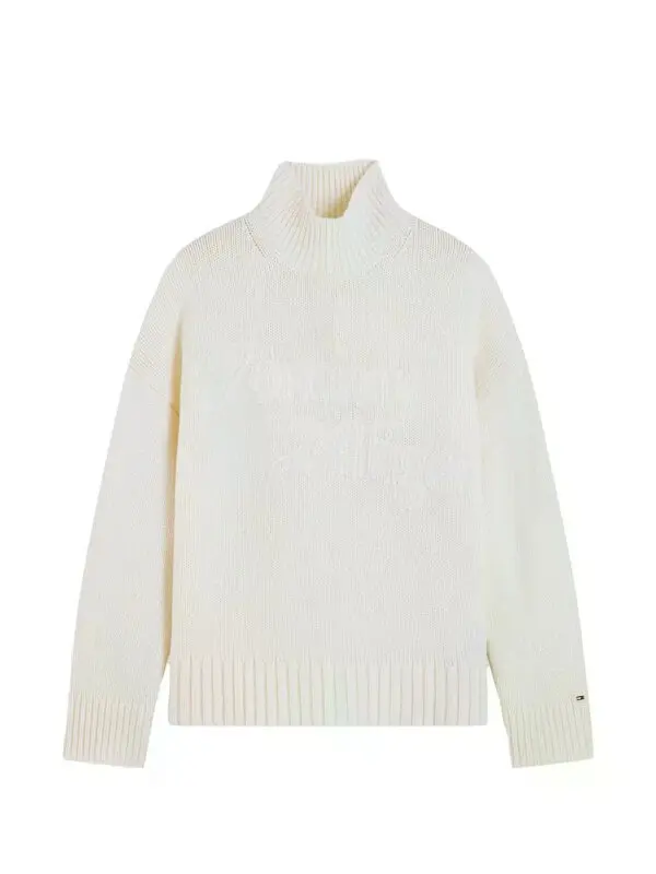 Tommy Hilfiger Heritage Logo-embroidered Mock-neck Sweater - Neutrals