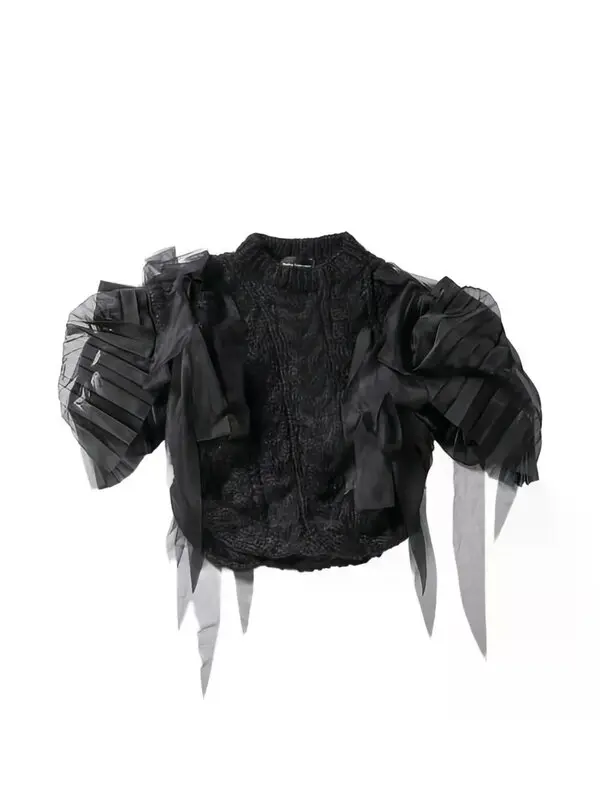 PAULINE DUJANCOURT Francisca Pleated Sweater - Black