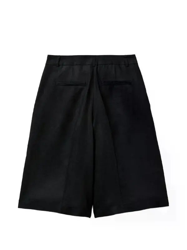 BENETTON Pleat-detail Linen Shorts