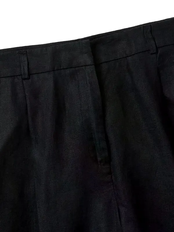 BENETTON Pleat-detail Linen Shorts