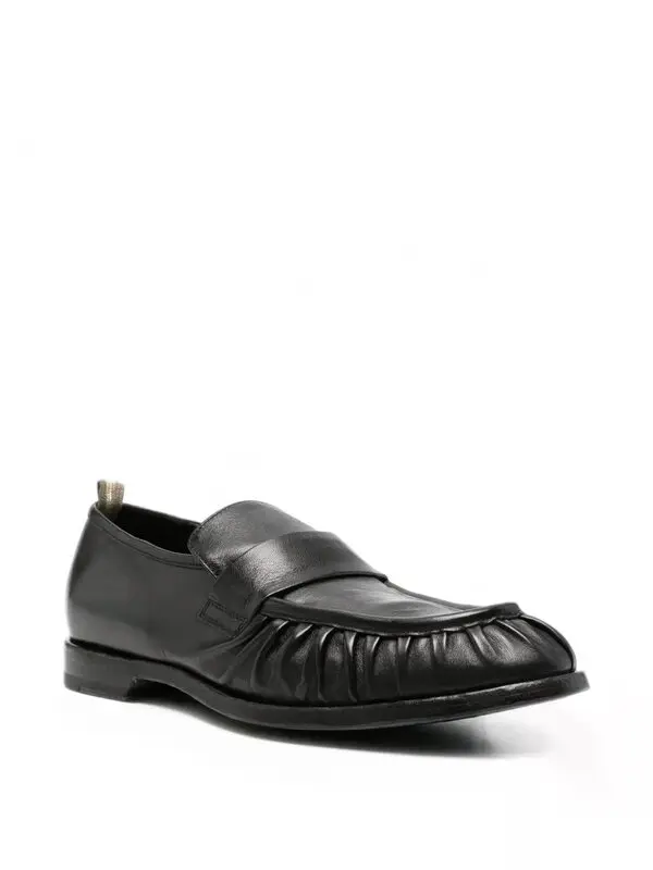 Officine Creative Sound 008 Ruched Leather Loafers