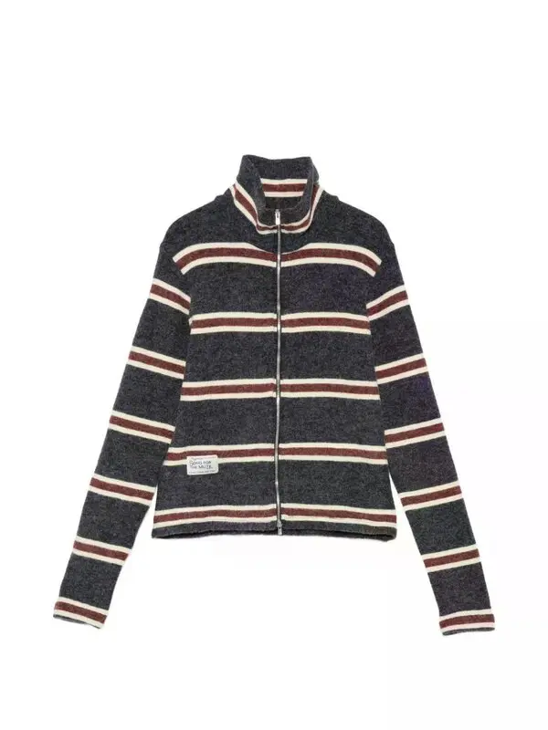 SONG FOR THE MUTE Striped Zip-up Sweater - Blue