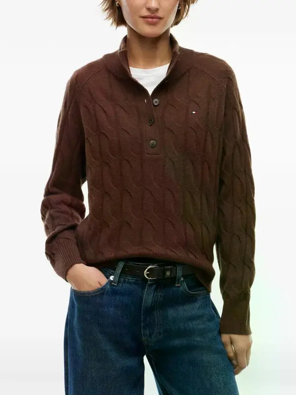 Tommy Hilfiger Cable-knit Button-up Sweater