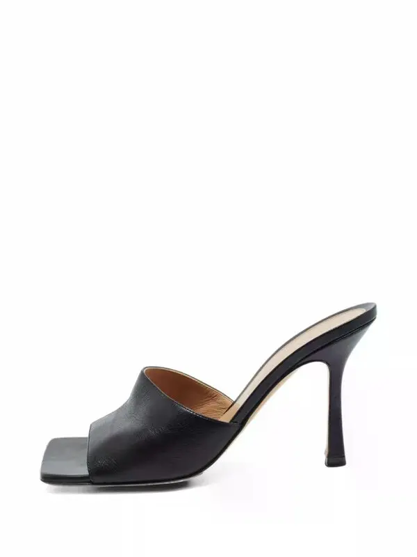 Bottega Veneta Stretch Square-toe Sandals - Black
