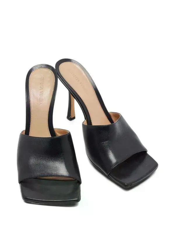 Bottega Veneta Stretch Square-toe Sandals - Black