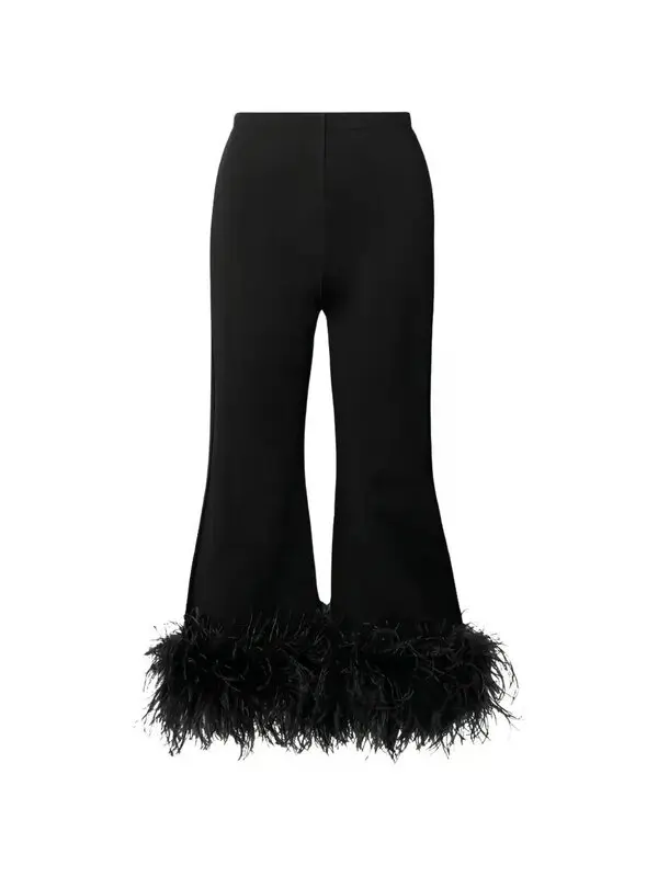 Valentino Garavani Feather-trimmed Flared Trousers