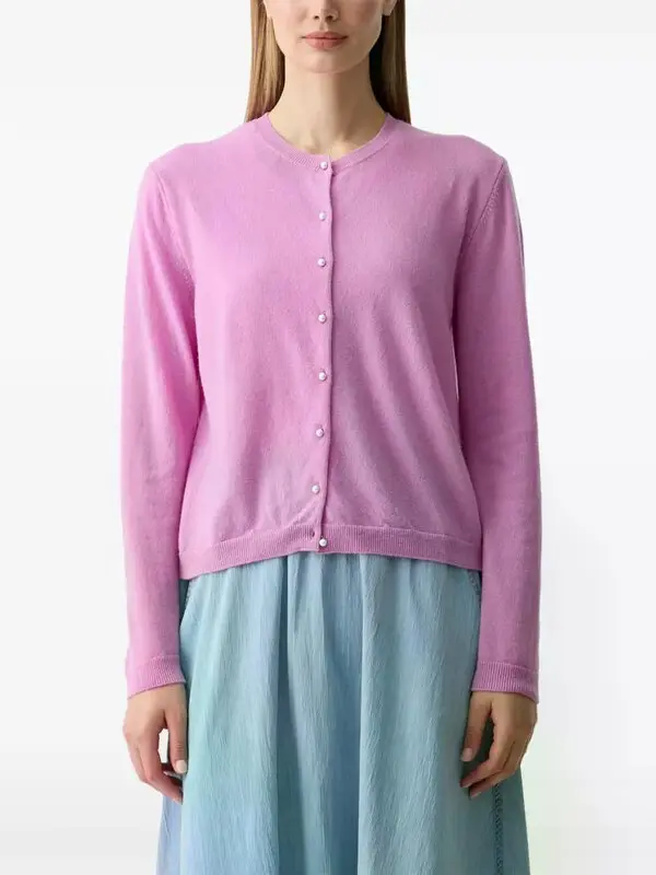 BENETTON Faux-pearl Button Cardigan - Pink