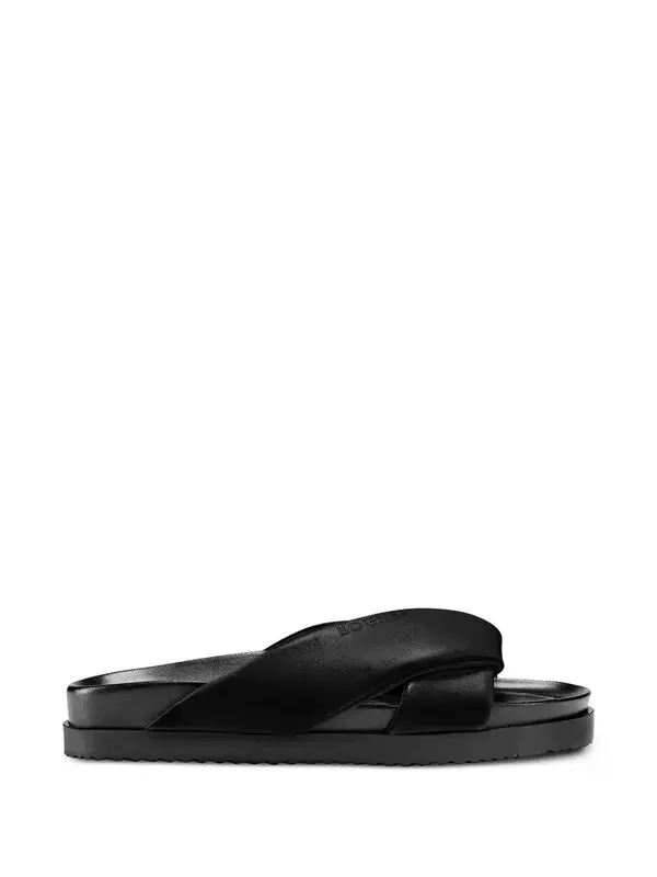 Bogner Crossover-strap Leather Flat Sandals - Black
