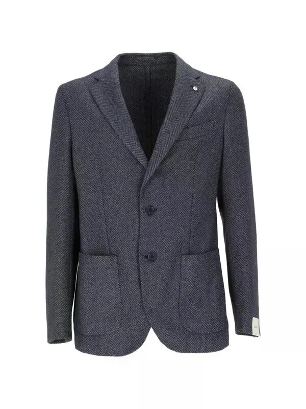 L.B.M. 1911 Herringbone-pattern Single-breasted Blazer