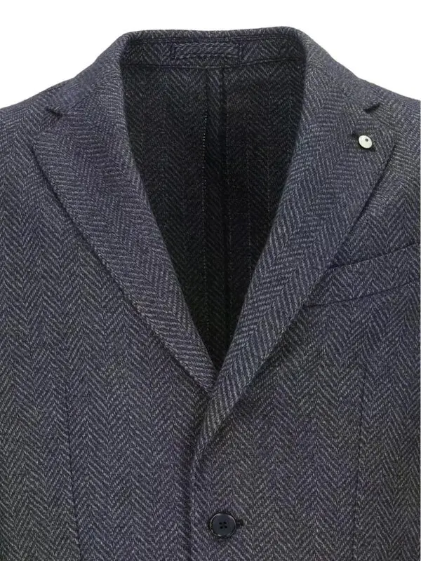 L.B.M. 1911 Herringbone-pattern Single-breasted Blazer