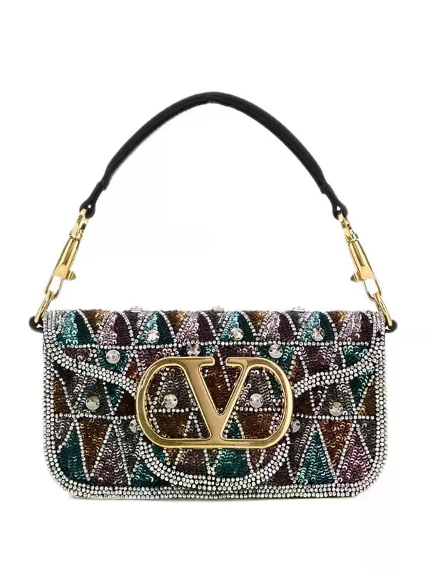 Valentino Garavani Locò Small Embroidered Shoulder Bag