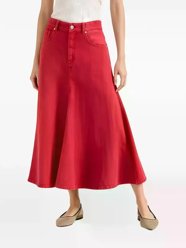 Brunello Cucinelli High-waisted A-line Midi Skirt
