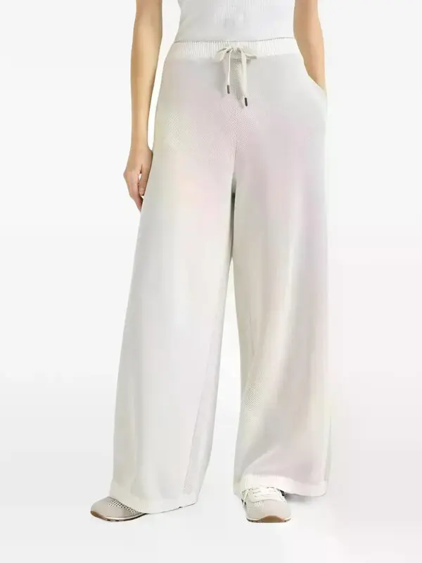 Brunello Cucinelli Drawstring-waist Knit Track Pants - White